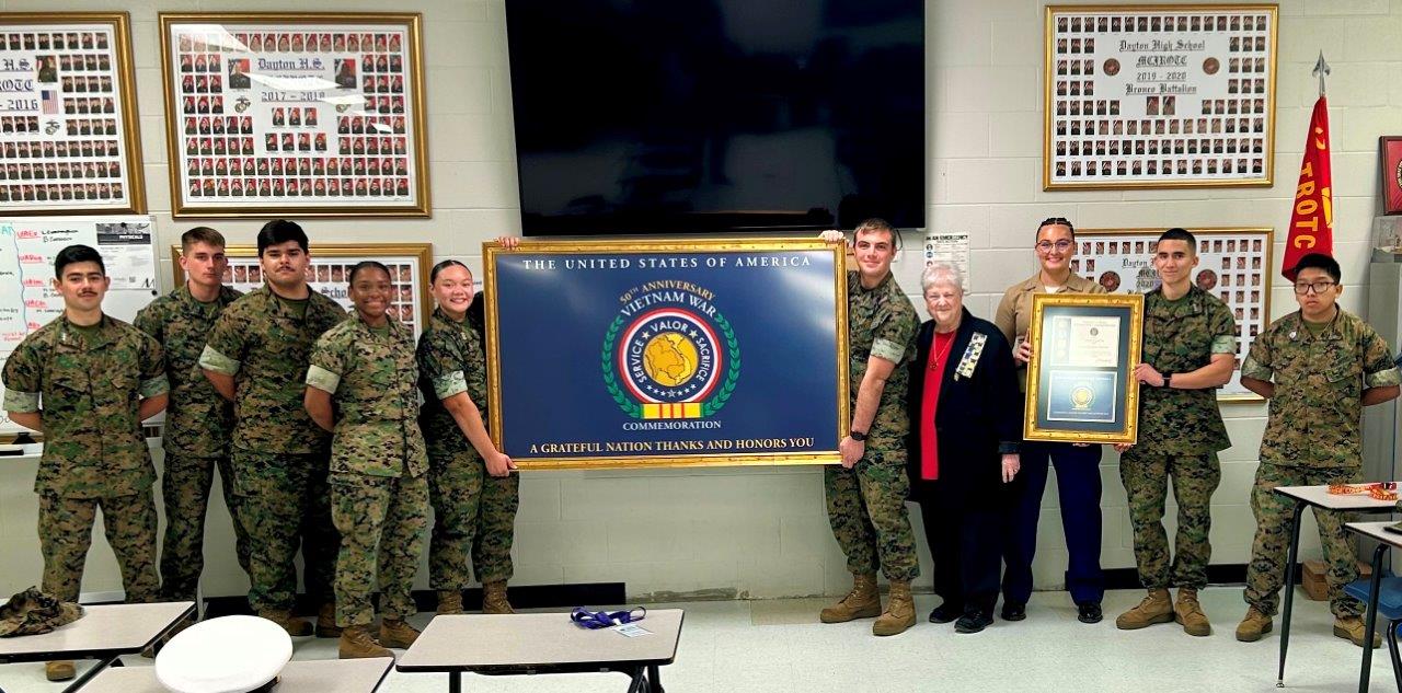 LIBERTARD DAR PRESENTS FLAG TO DHS MCJROTC | Liberty Vindicator