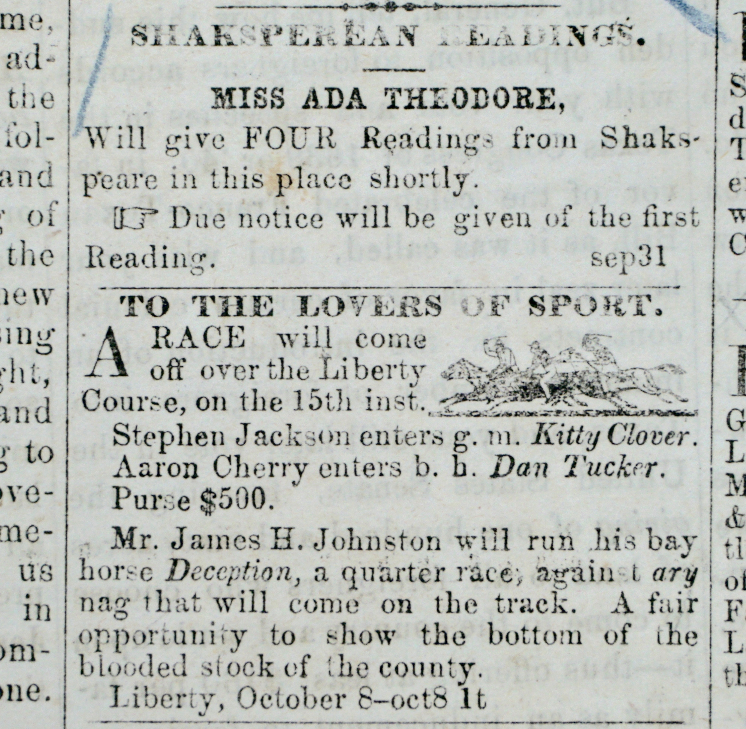 Adah Isaacs Menken’s pieces in the Gazette | Liberty Vindicator